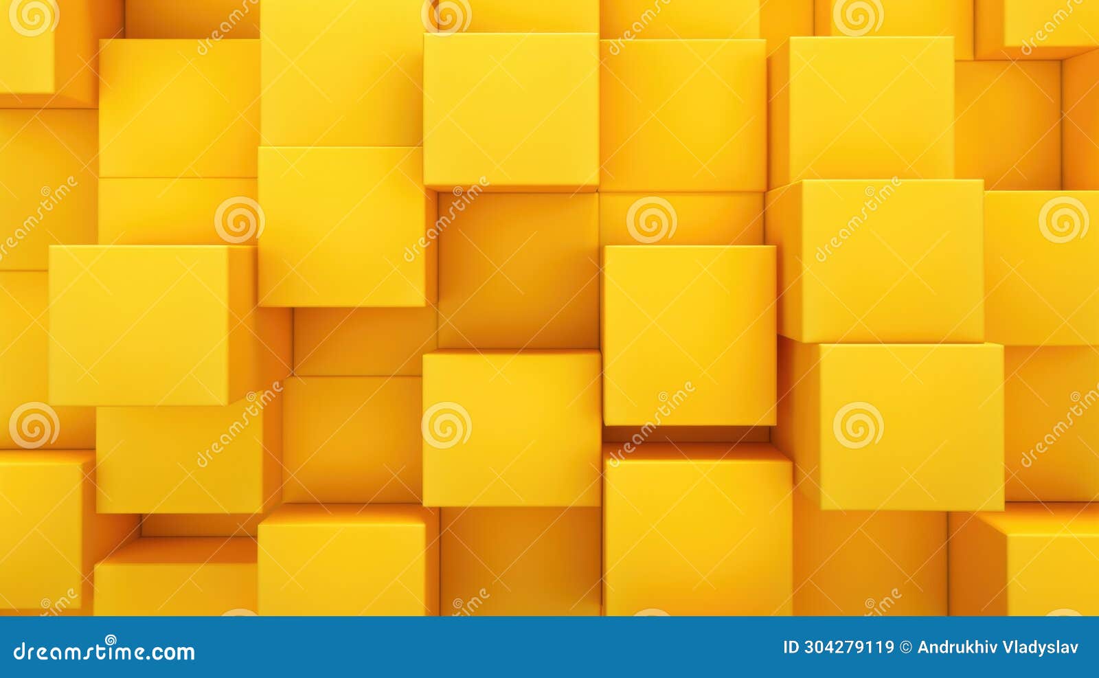 Yellow Cubes Wall Background, Abstract Illustration Stock Illustration ...