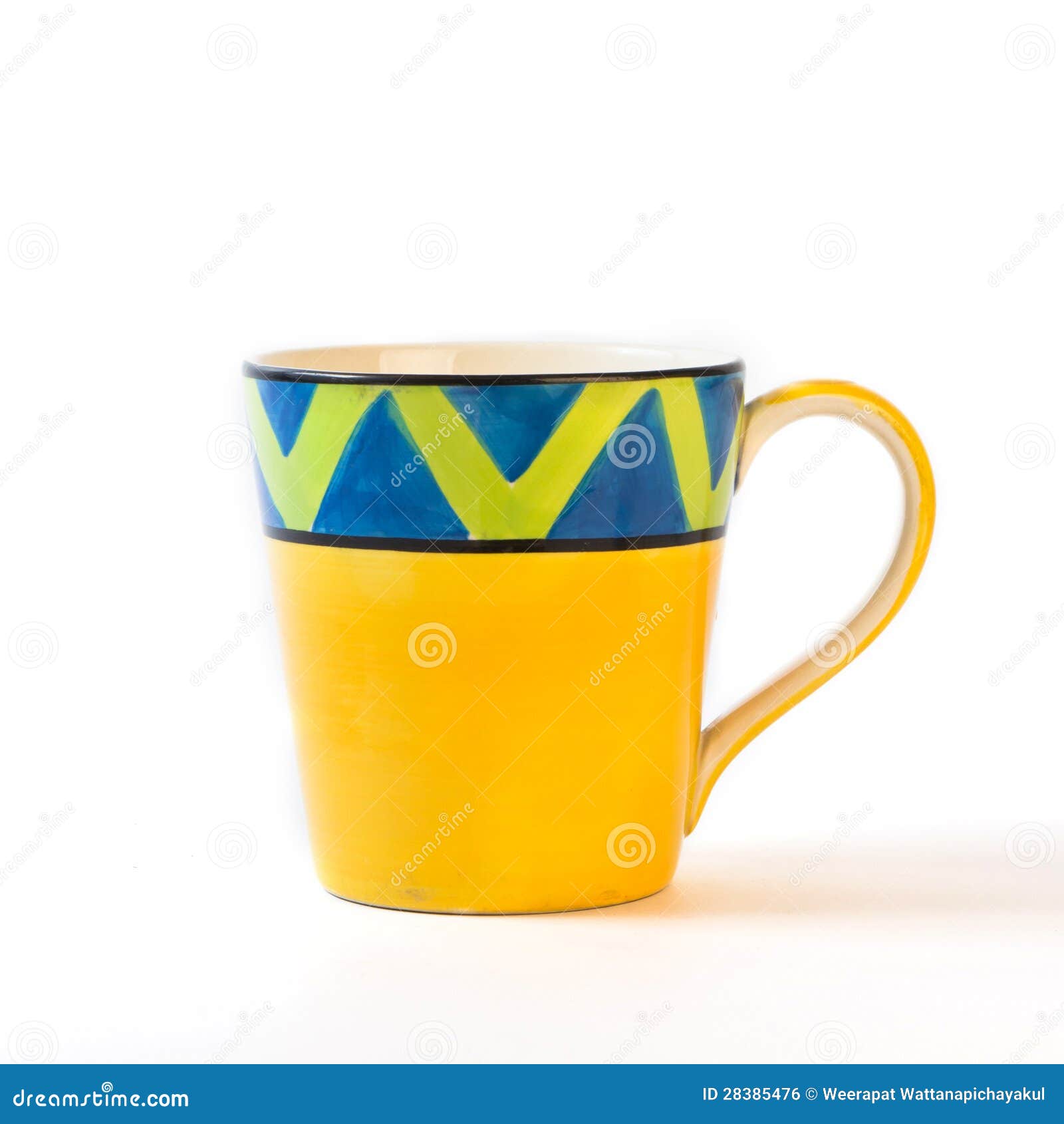 Yellow cup stock photo. Image of handmade, fragile, painted - 28385476