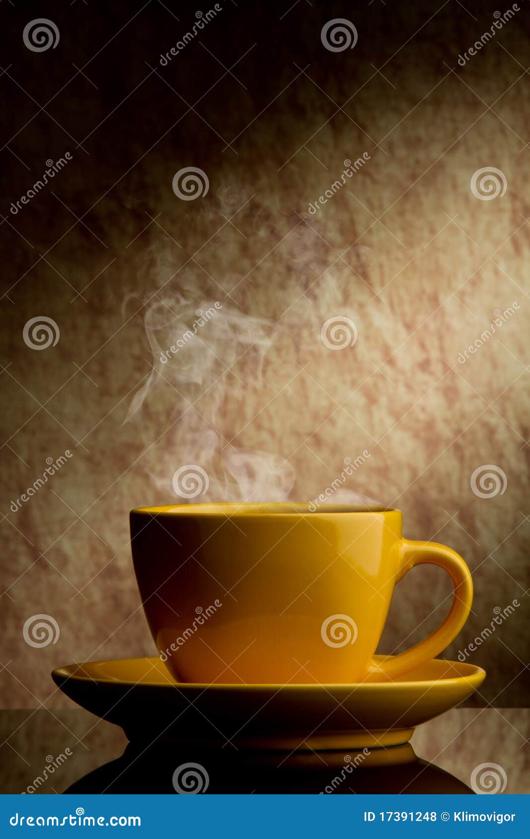 Yellow cup of coffee stock photo. Image of mint, closeup - 17391248