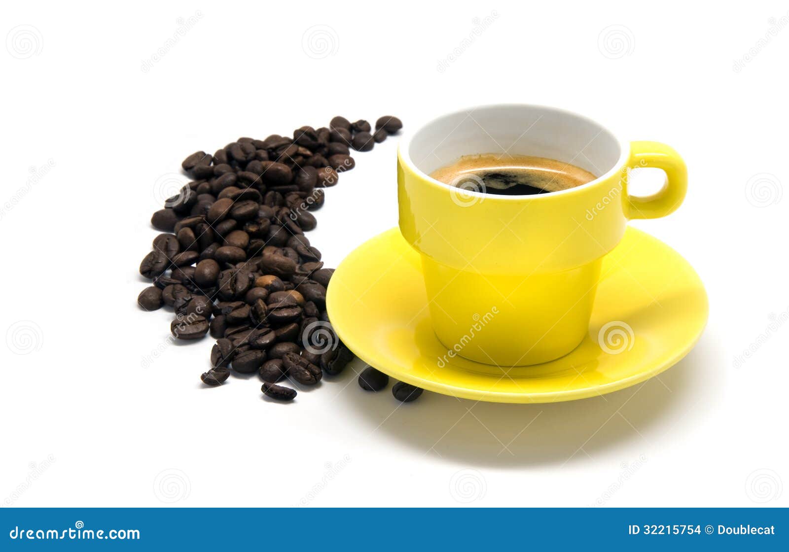 Yellow cup of coffee stock photo. Image of cappuccino - 32215754