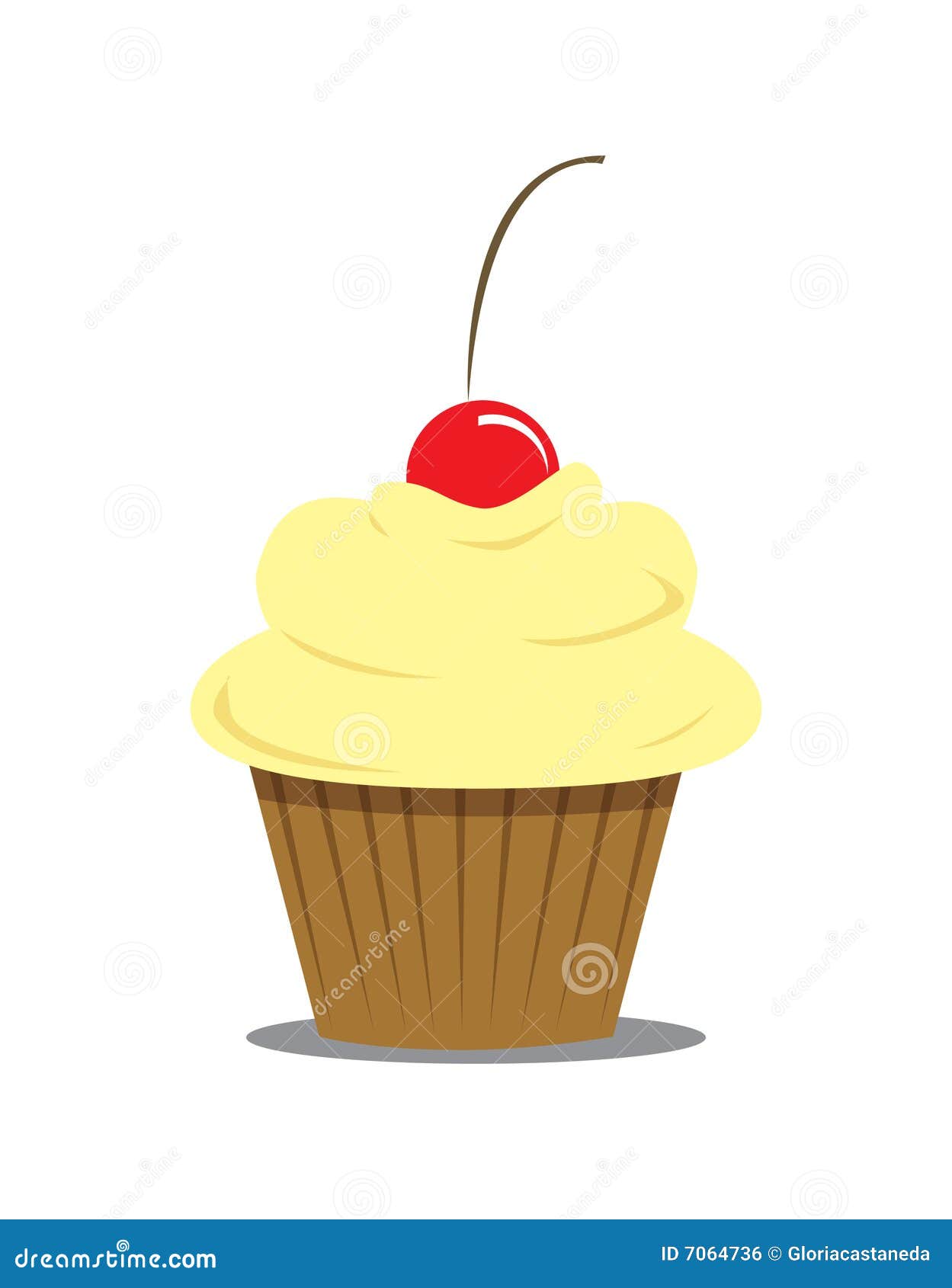 Yellow cupcake stock illustration. Illustration of cupcake - 7064736
