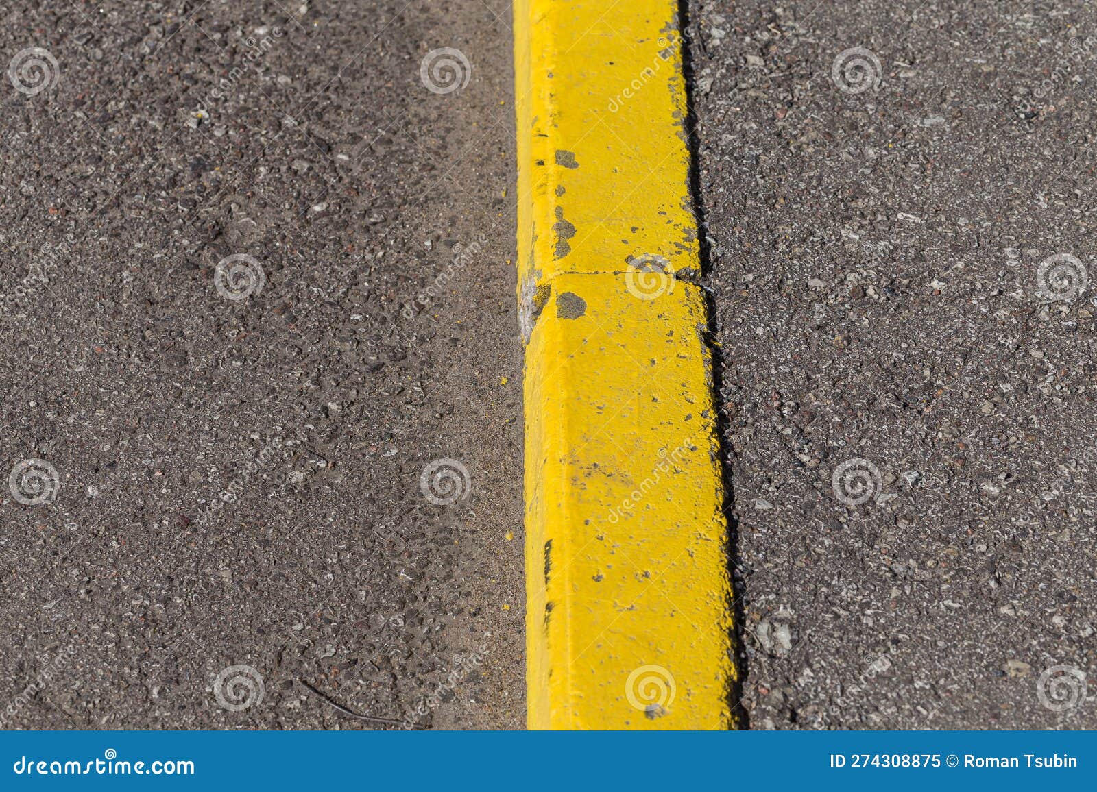 Yellow curb stone border stock image. Image of closeup - 274308875
