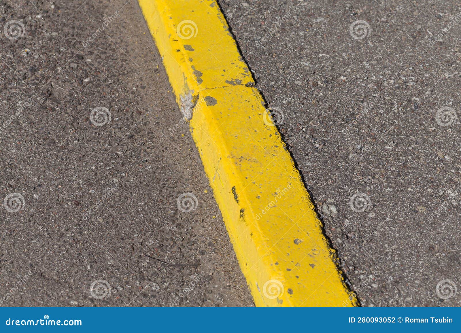 Yellow curb stone border stock photo. Image of earth - 280093052
