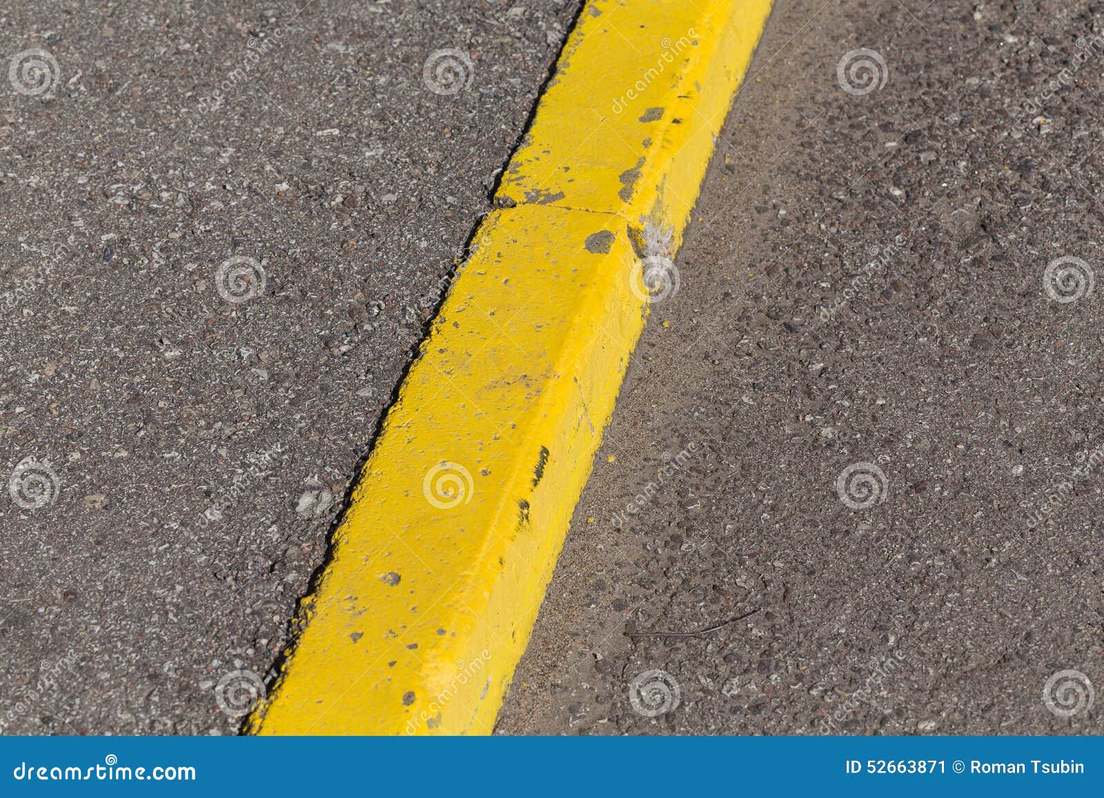 Yellow curb stone border stock image. Image of concrete - 52663871