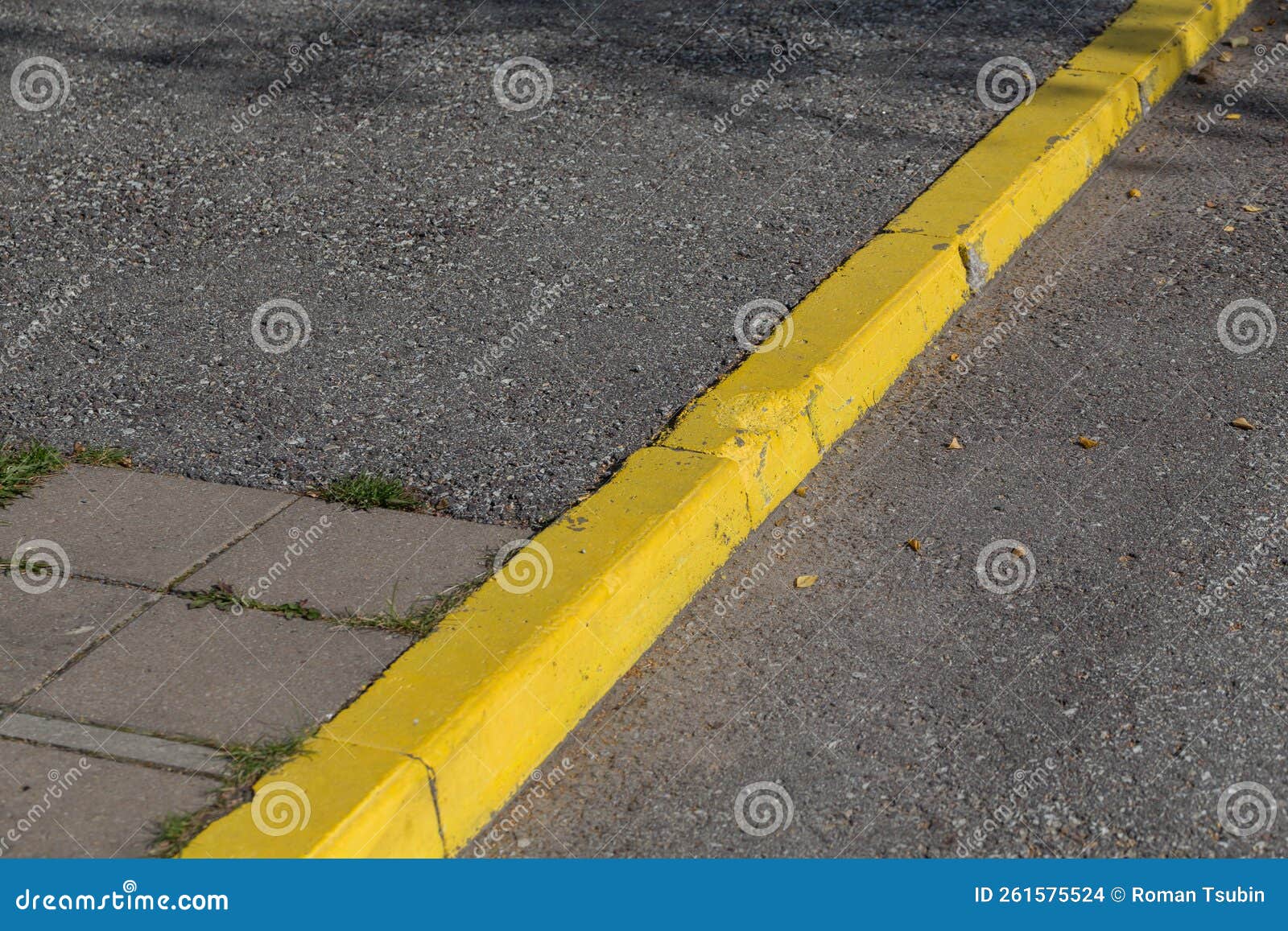 Yellow curb stone border stock photo. Image of cement - 261575524