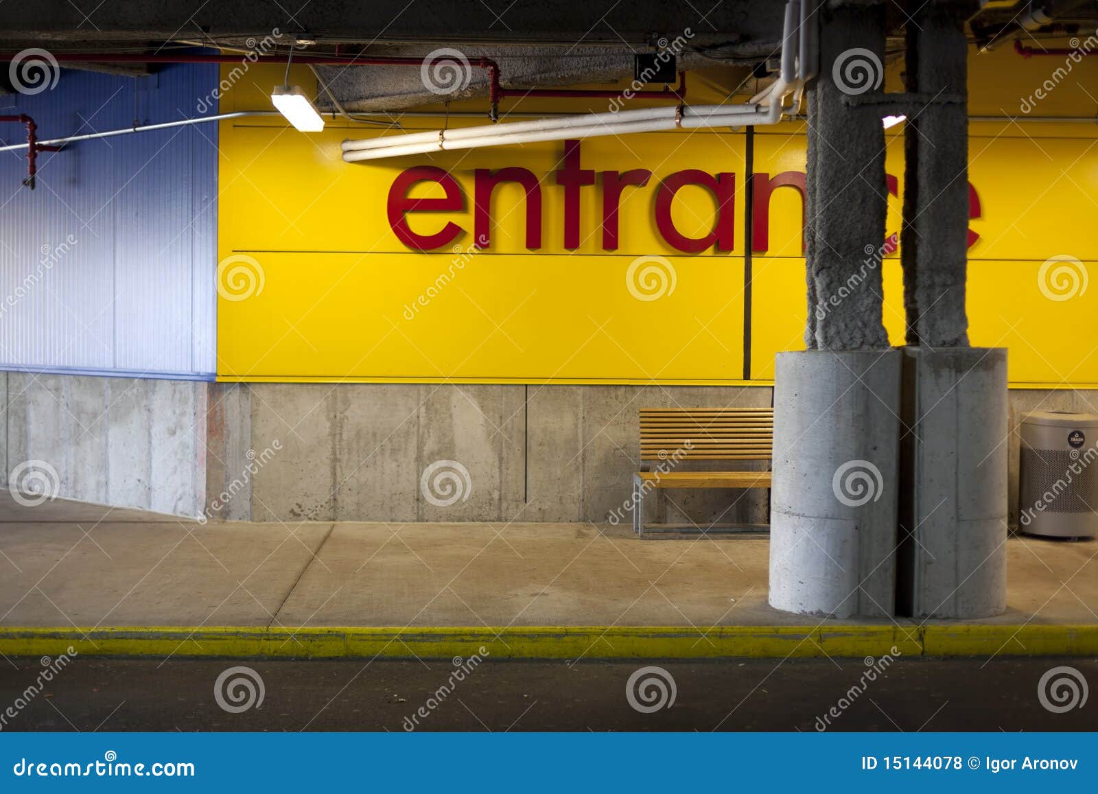 Yellow Curb by the Store Entrance Stock Photo - Image of yellow, store ...