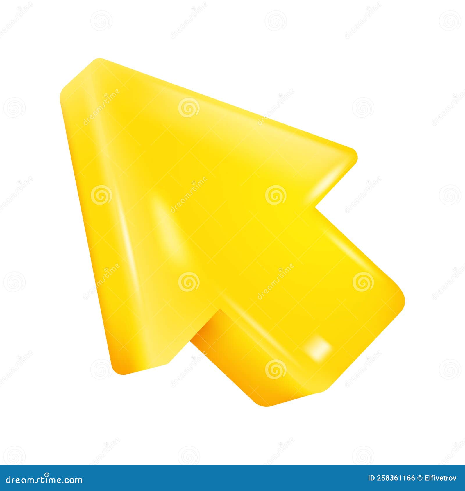 Yellow Cursor Pointer Arrow Isolated Stock Illustration Illustration