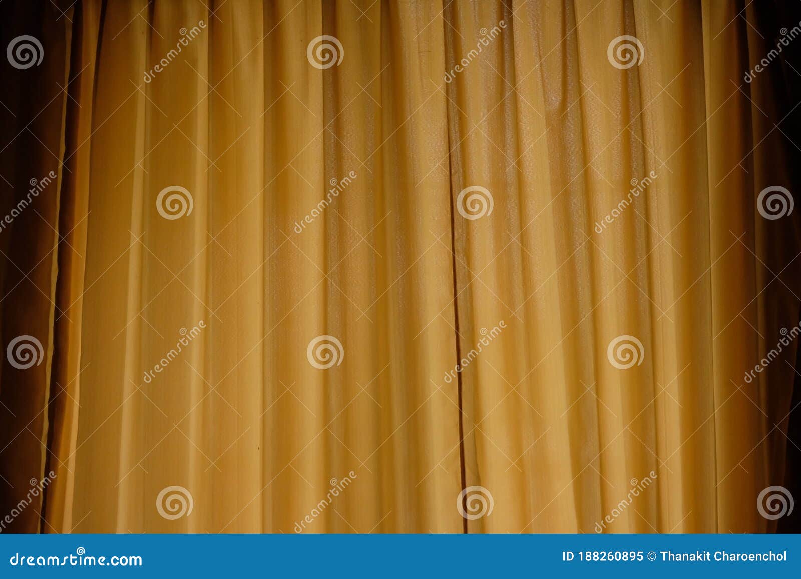 The Yellow Curtain Texture Hits the Light from Outside Stock ...