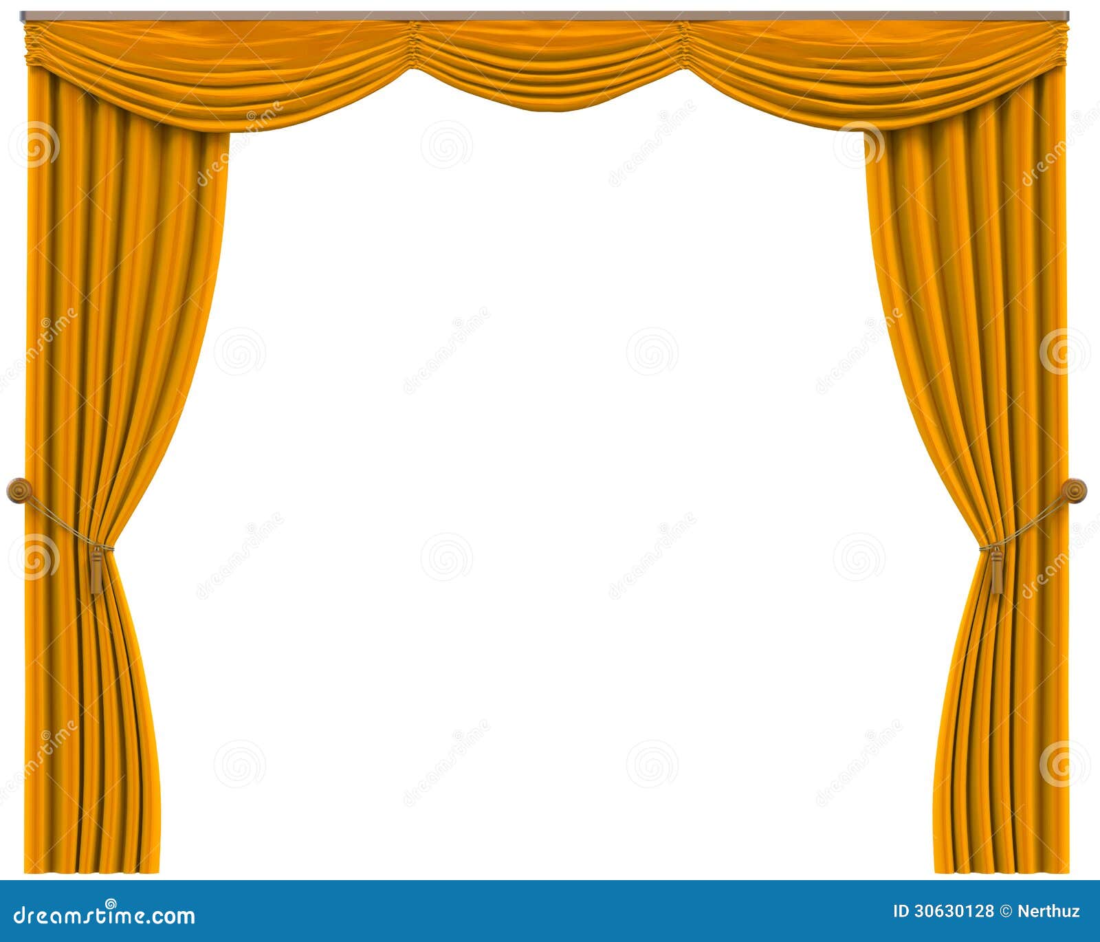 Yellow Curtains Isolated on White Background Stock Illustration ...