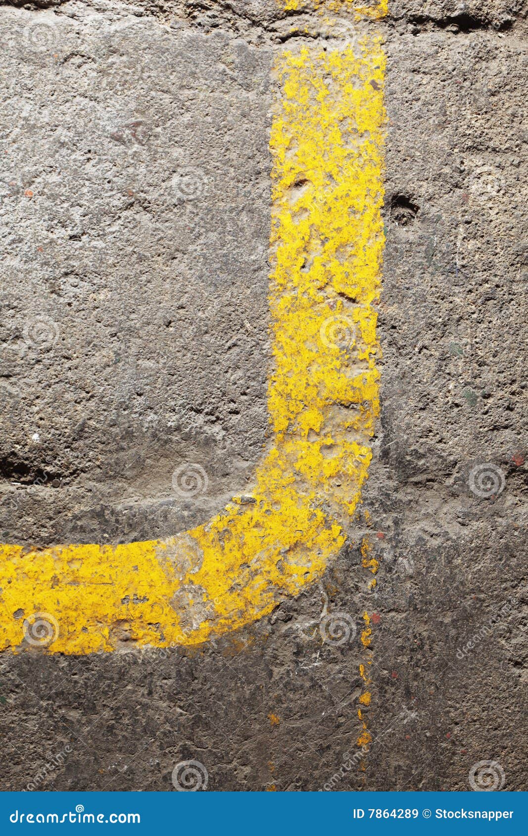Yellow curve stock image. Image of angle, worn, painted - 7864289
