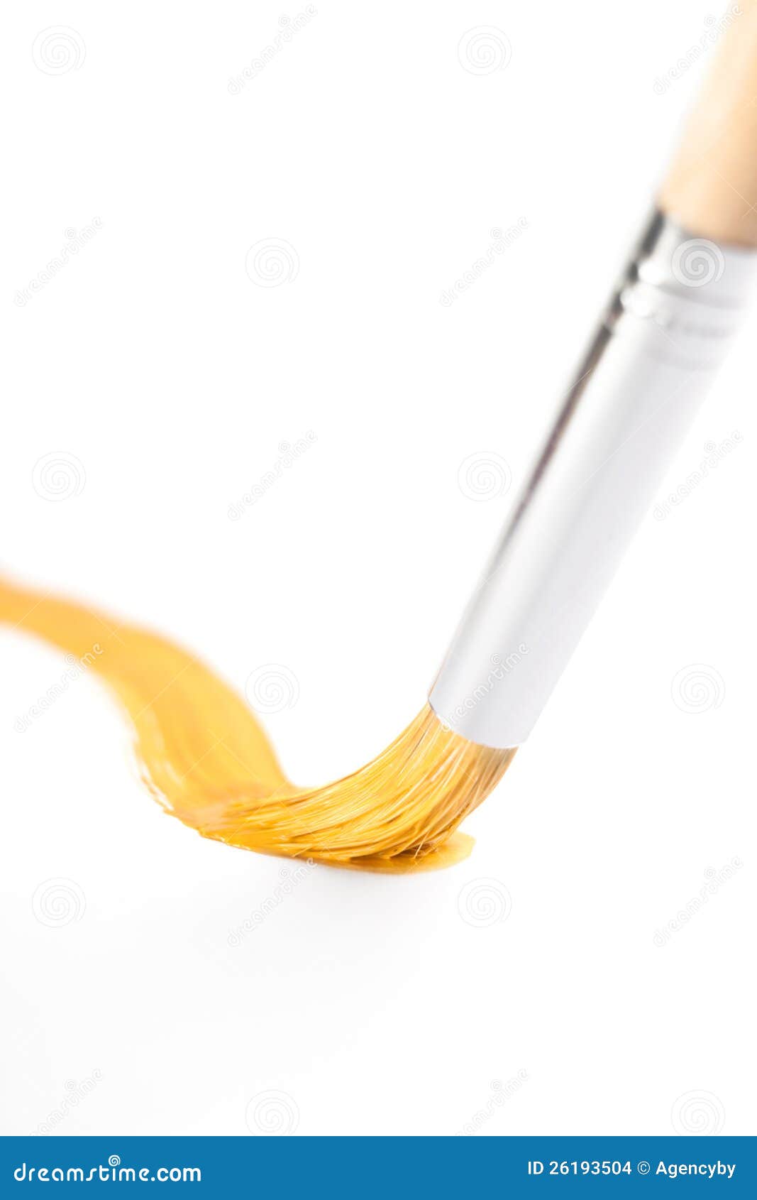 Yellow Curve Line Drawn with Paintbrush Stock Photo - Image of creation ...