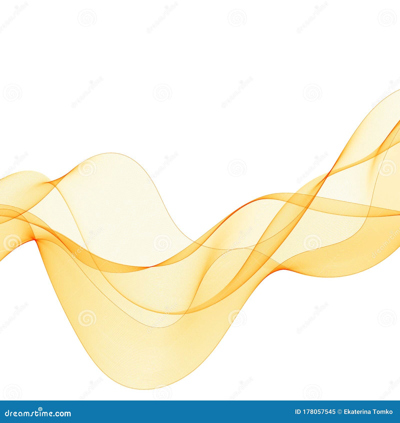 Yellow Curve Lines. Abstract Vector Wave. Eps 10 Stock Illustration ...
