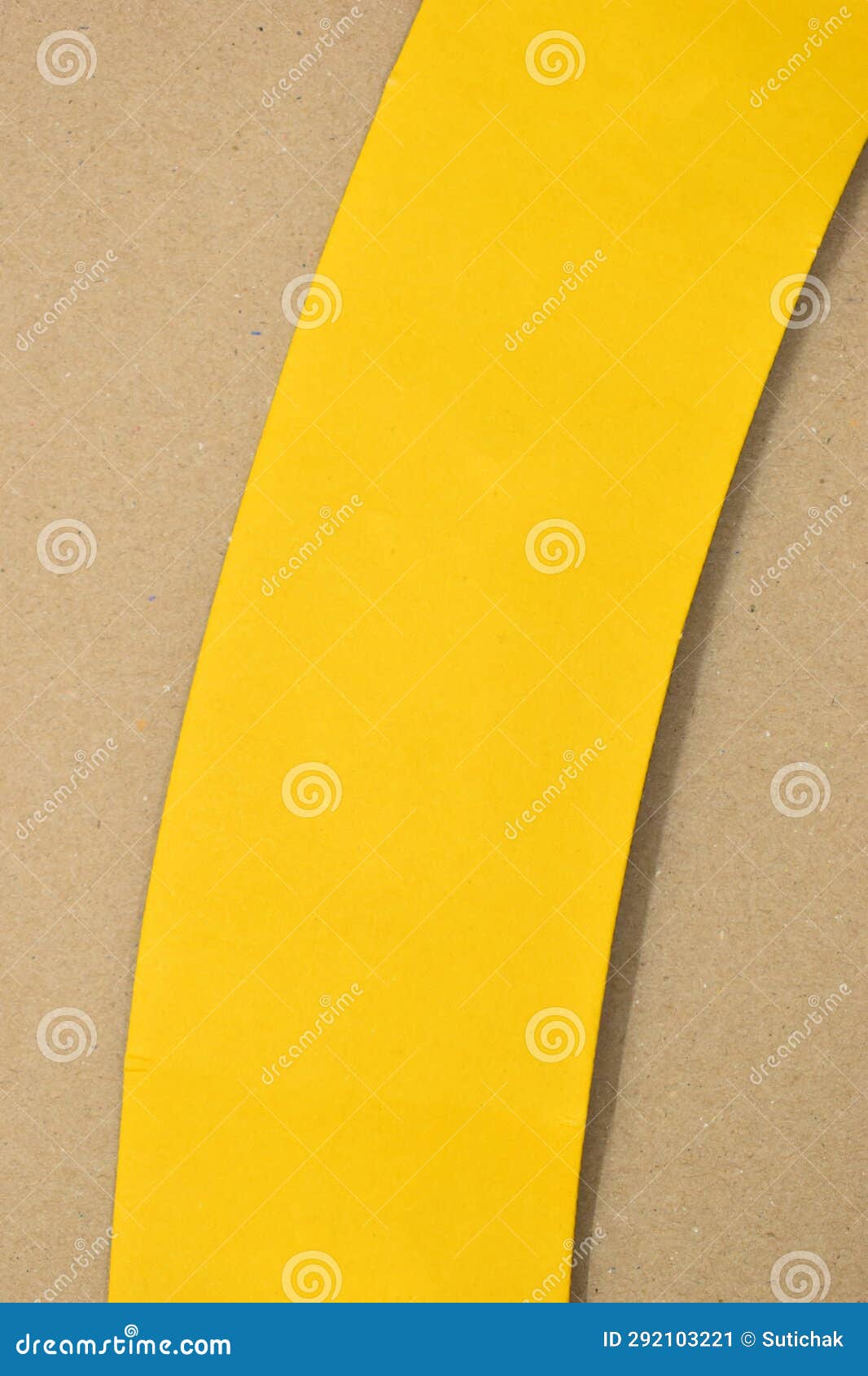 Yellow Curve Paper Put on Brown Background, Paper Industry Stock Image ...