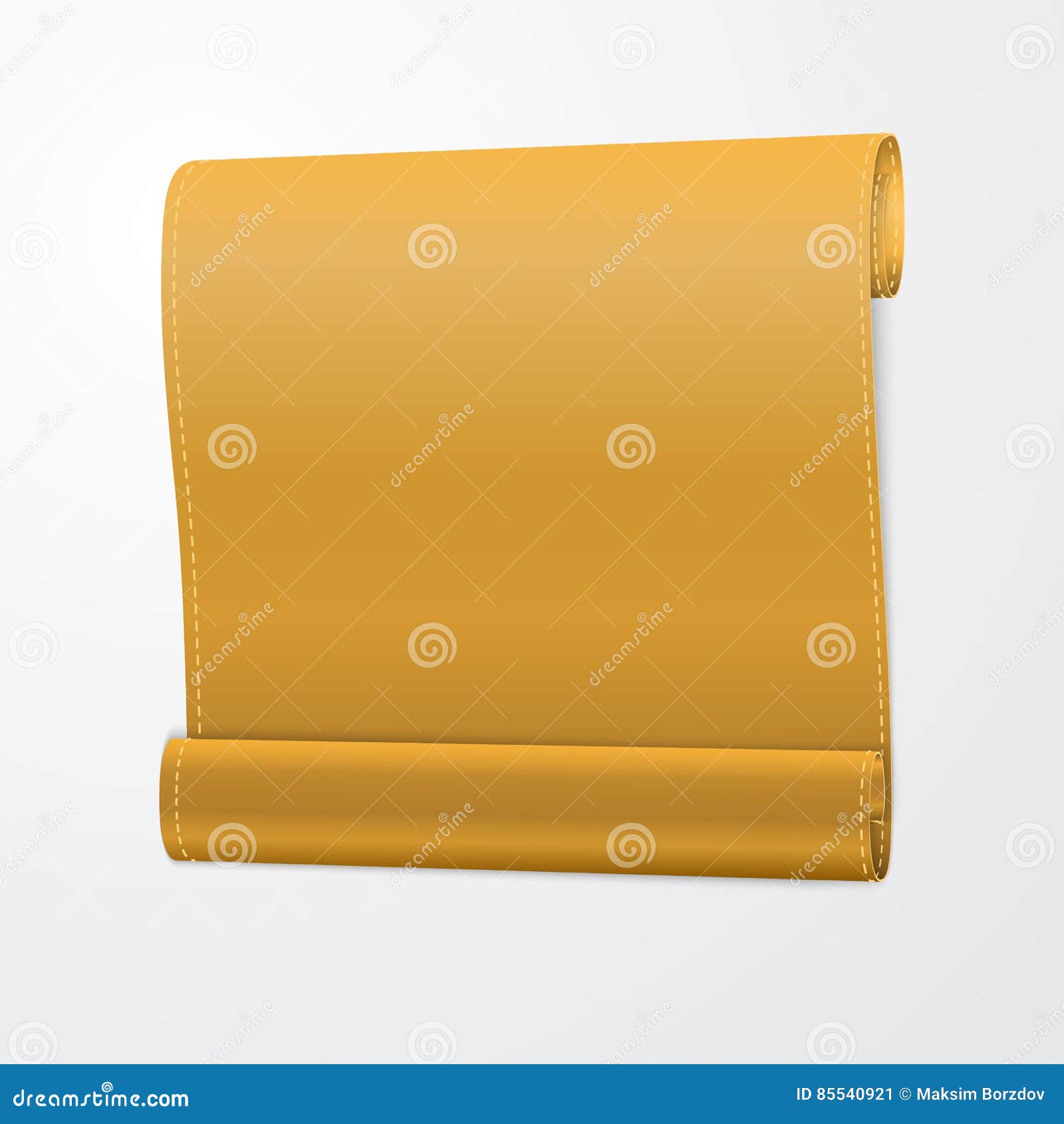 Yellow, Curved, Realistic Paper Scroll. Cartoon Vector | CartoonDealer ...