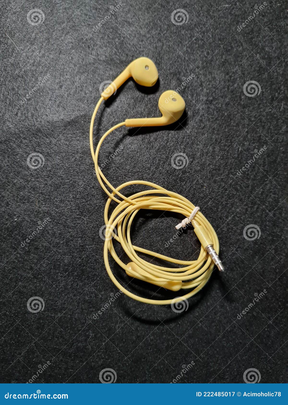 Yellow cute earphone stock image. Image of music, yellow - 222485017