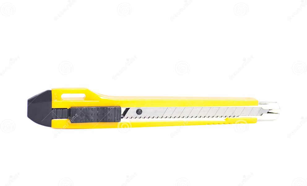 Yellow cutter stock image. Image of office, break, sharp - 59045831