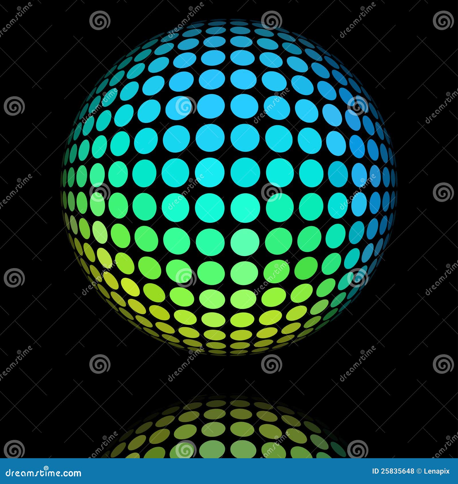 Yellow and Cyan Textured Ball. Stock Vector - Illustration of round ...