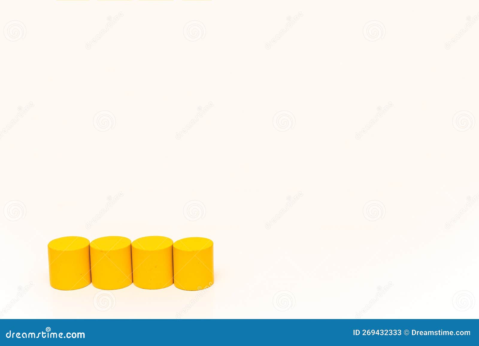 Cylindrical Yellow Tree Figures with Space. Mock Up Stock Image - Image ...