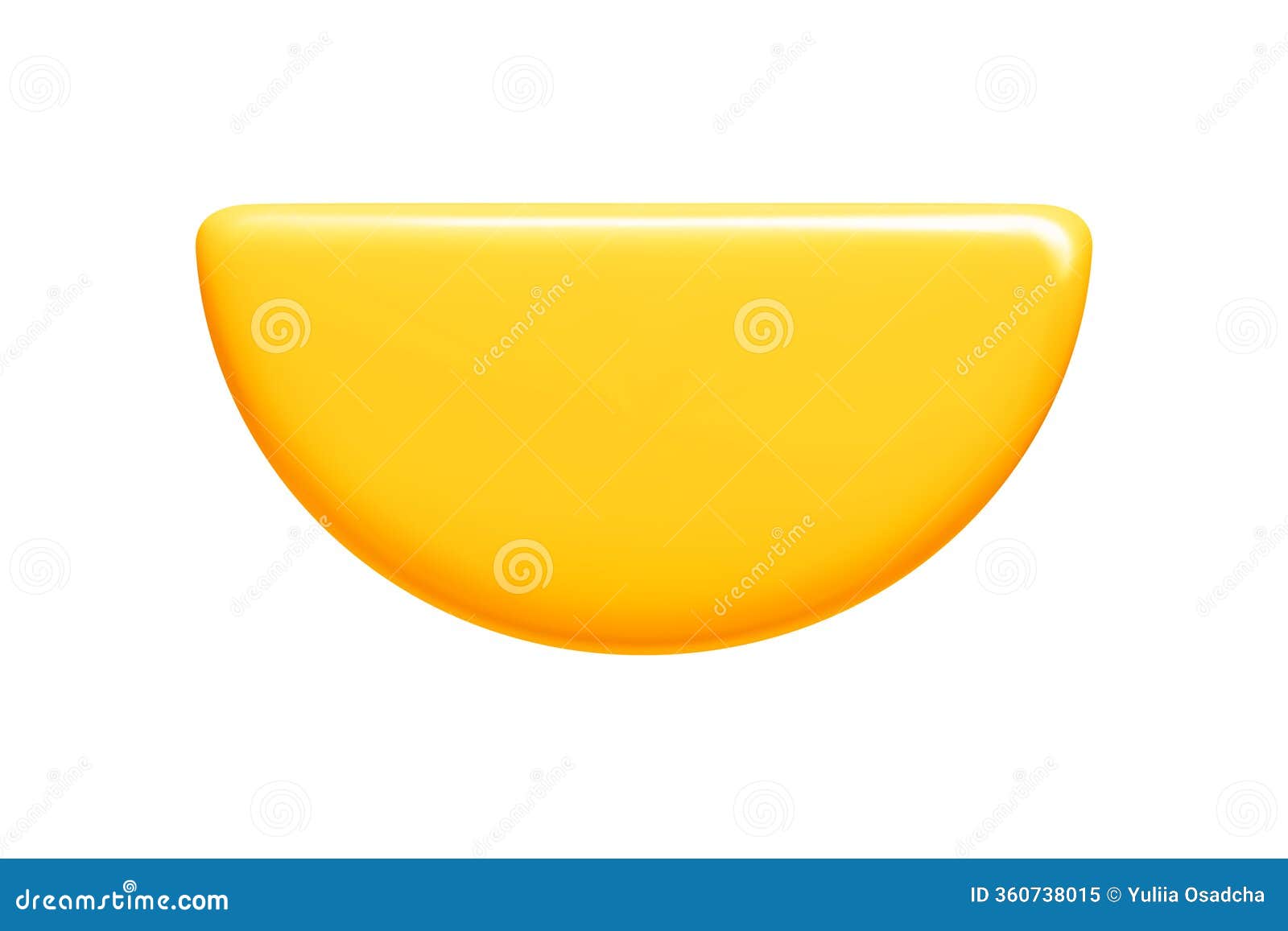 Yellow 3d Callout Banner Shaped Like Semicircle with Glossy Rounded ...