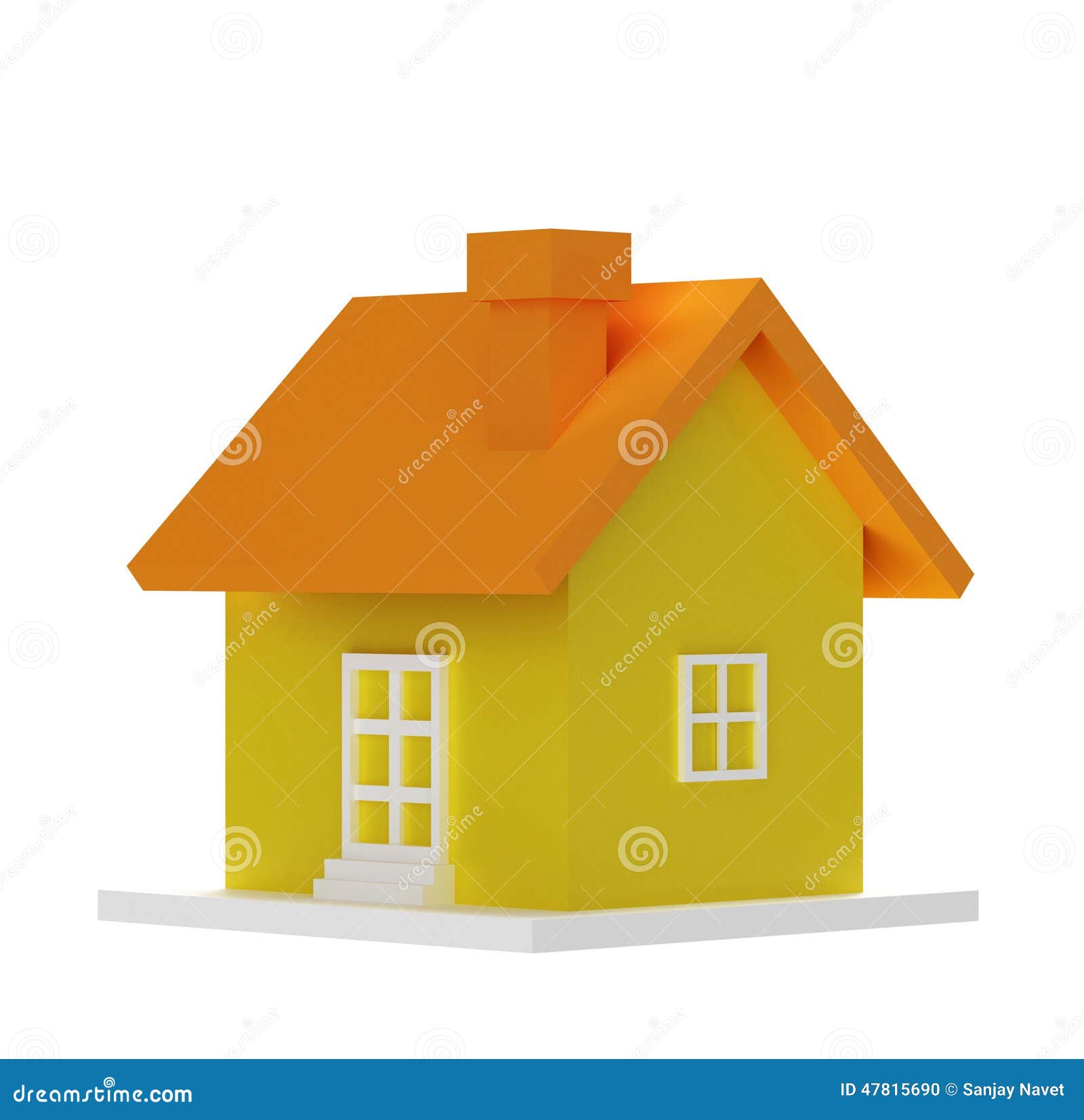 Yellow 3d house stock illustration. Illustration of artwork - 47815690