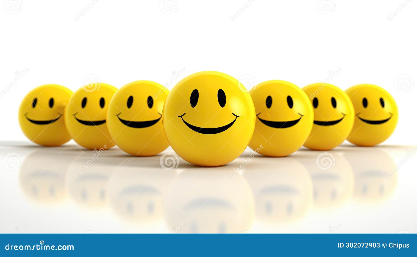 Yellow 3d Realistic Emojis. 3d Smile Emoticons Standing in Row ...