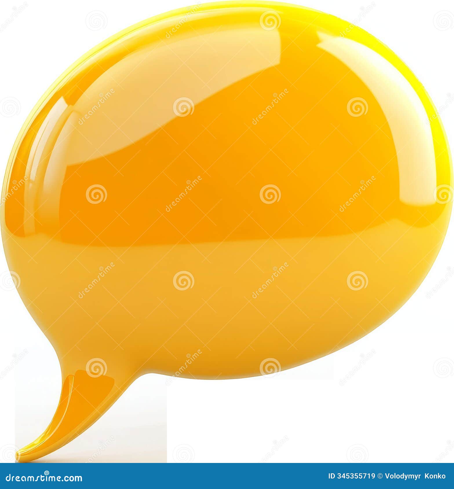 Yellow 3d Speech Bubble on Transparent Background Stock Illustration ...