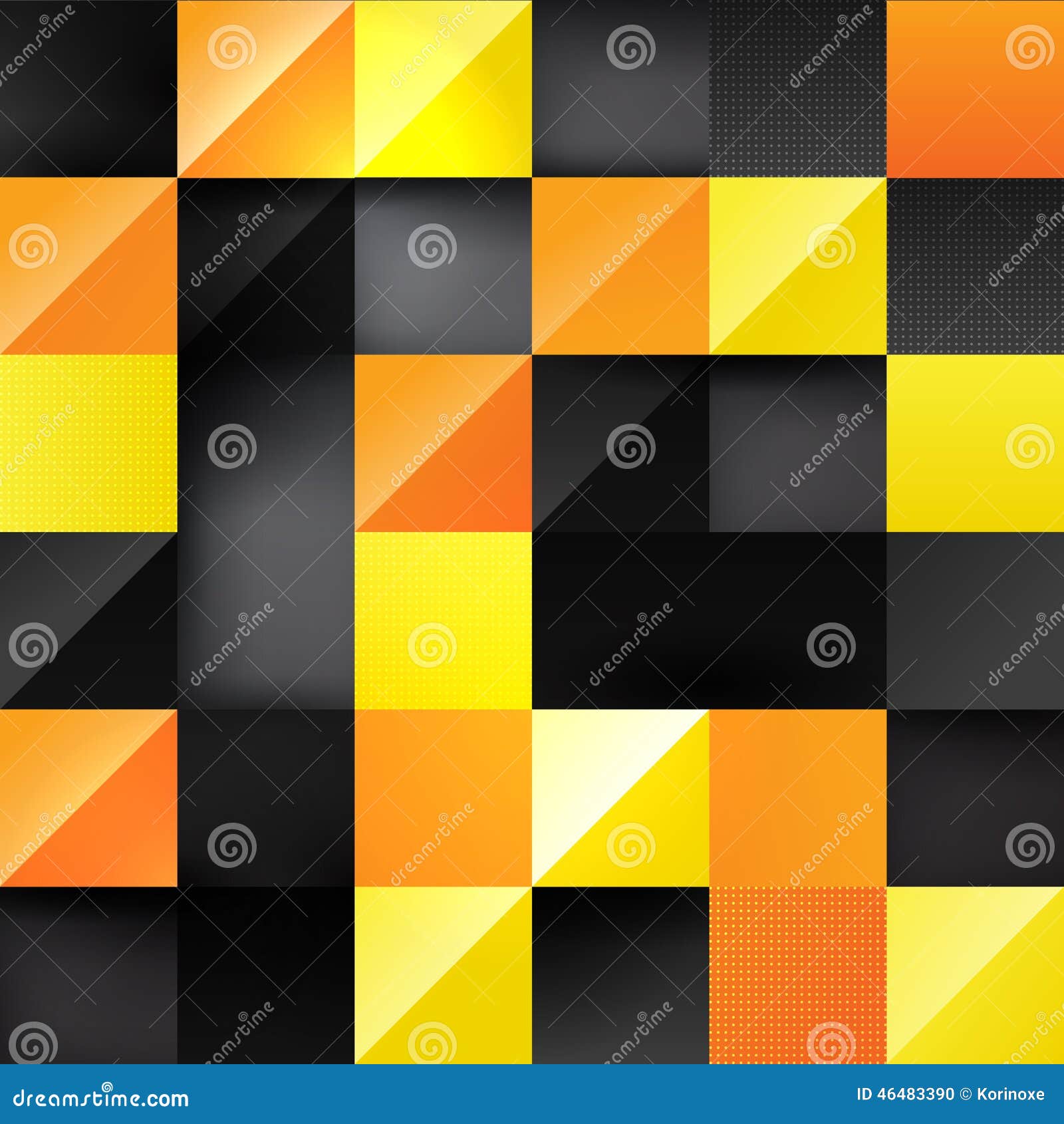 Yellow 3d Square Background Stock Vector - Illustration of bright ...