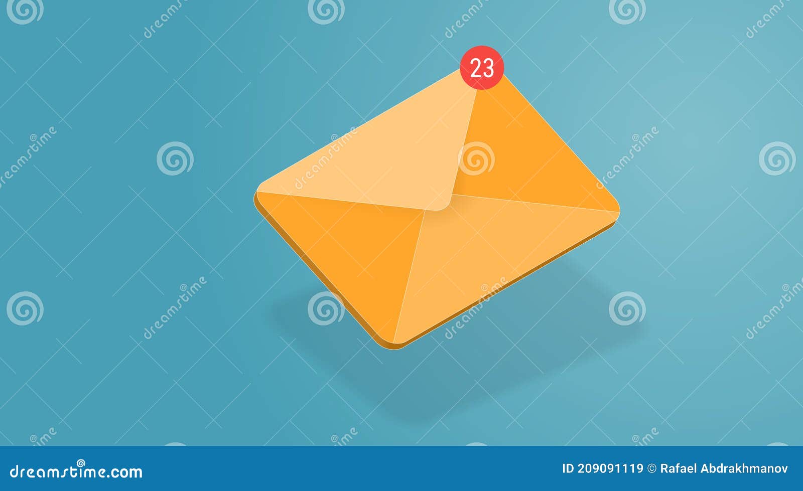 Yellow 3d Vector Mail Icon. Isometric Email Sending Illustration ...