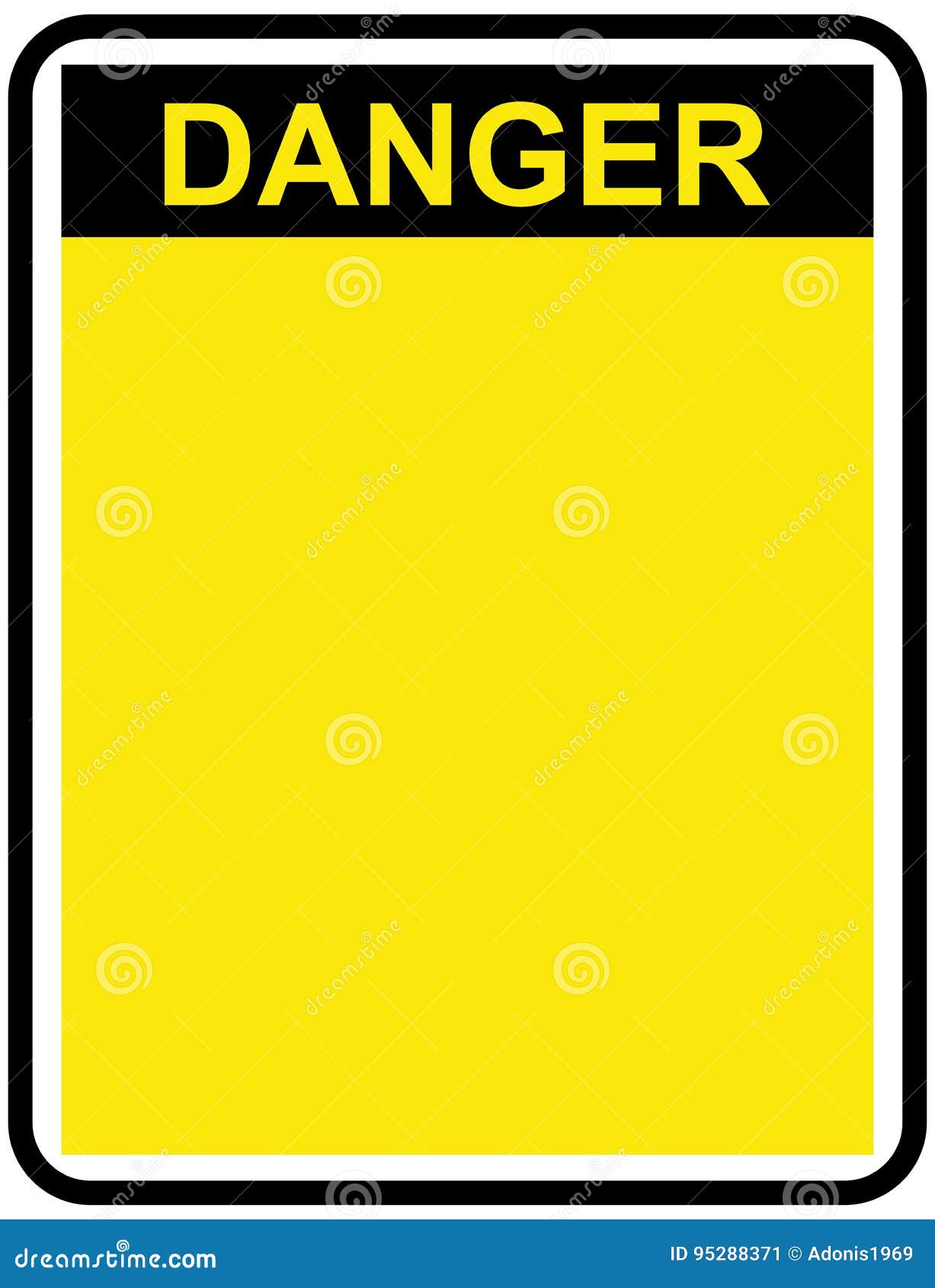 Yellow Danger Sign stock vector. Illustration of yellow - 95288371