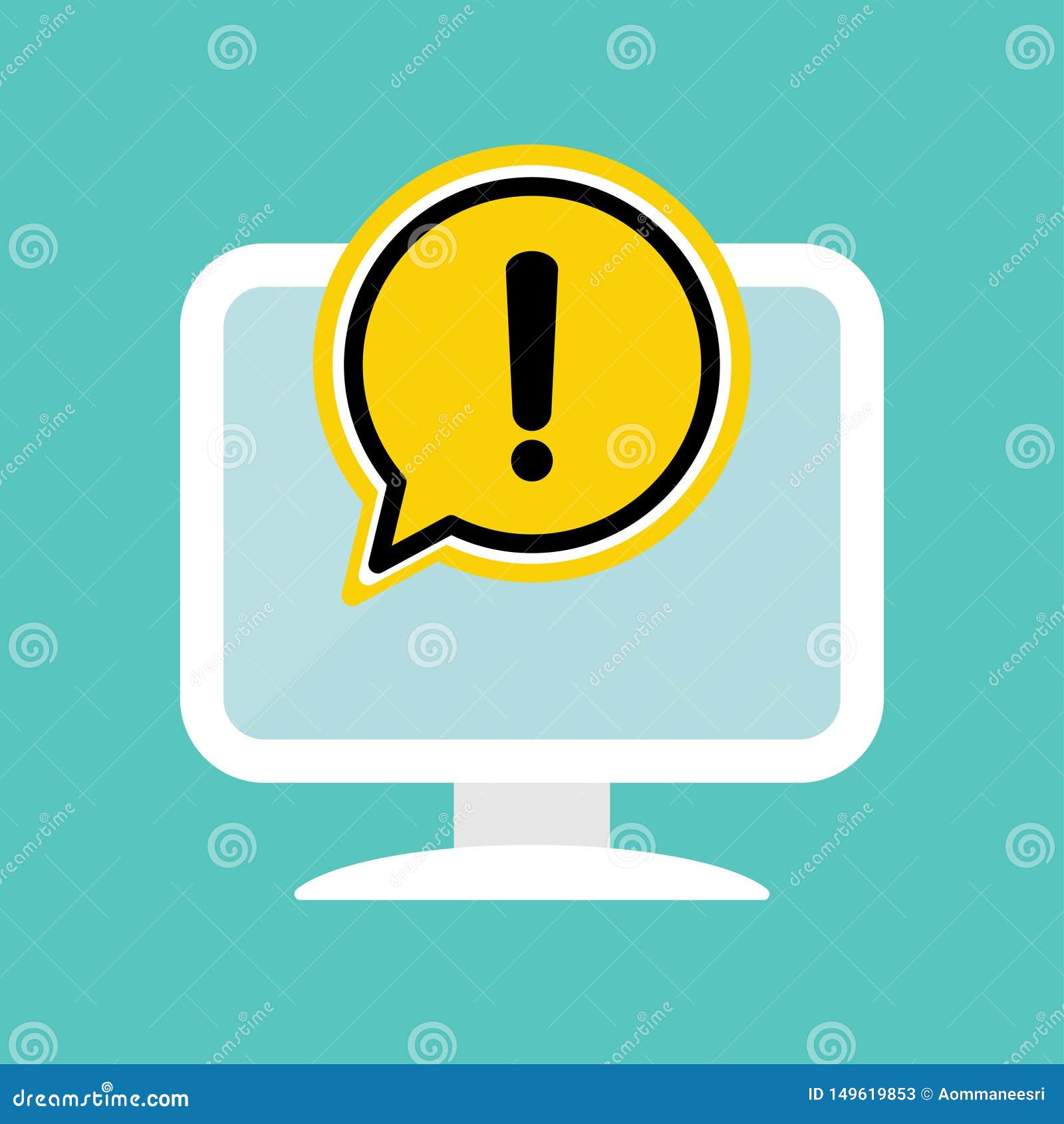 Yellow Danger Warning Attention or Exclamation Sign in a Speech Bubble ...