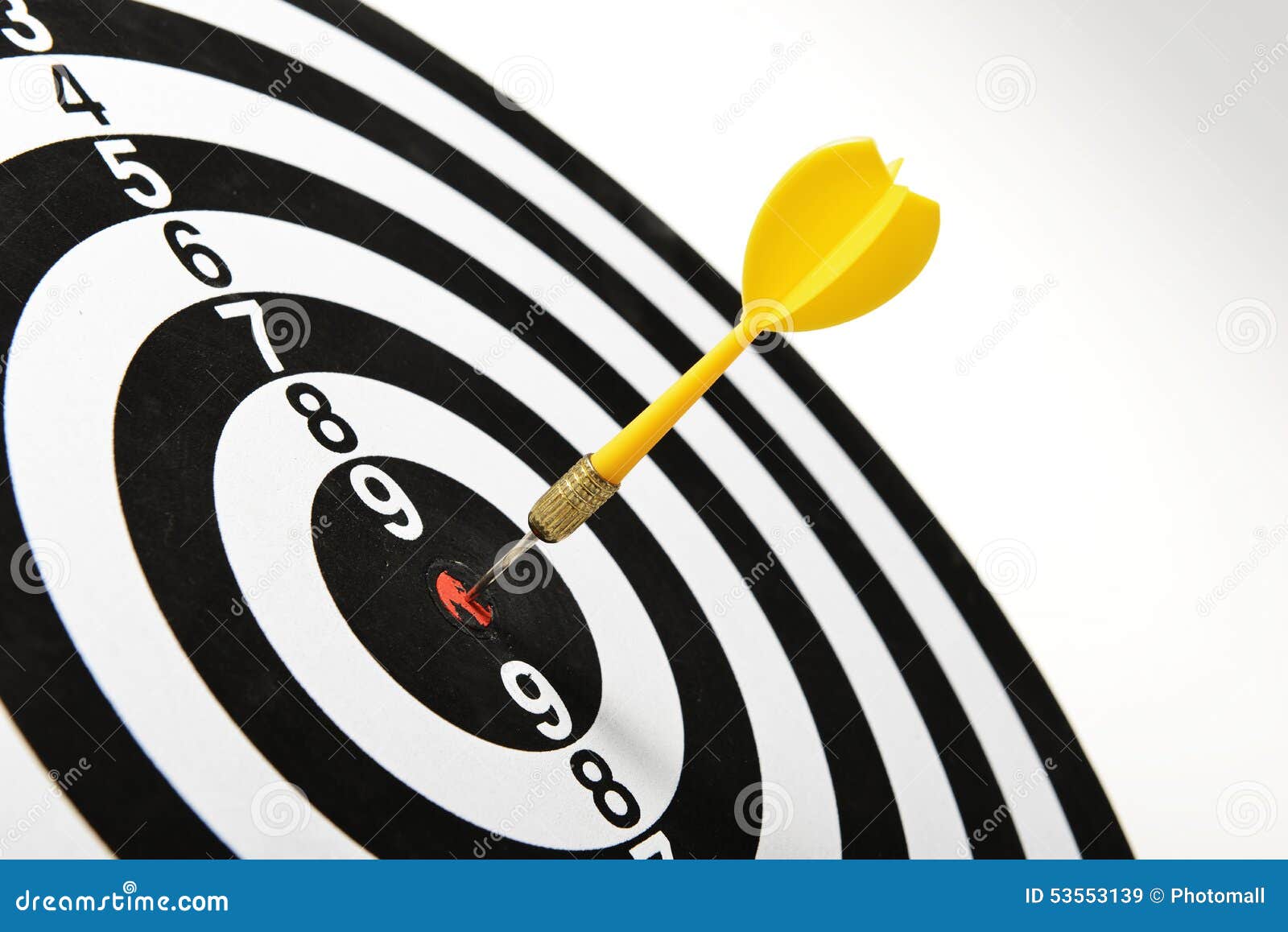 Dart Hitting In Target Center Of Dartboard With Stock Chart Mark ...