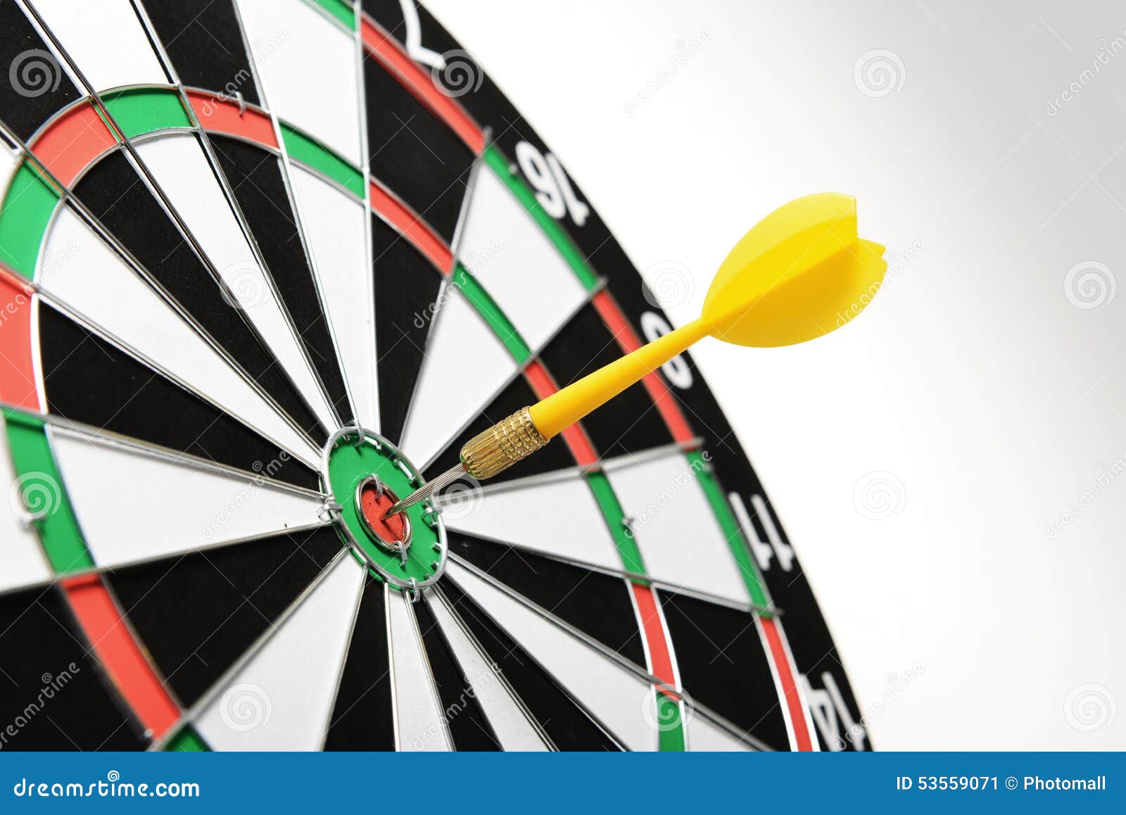 Dart Hitting In Target Center Of Dartboard With Stock Chart Mark ...