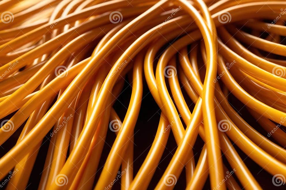 Yellow Data Cables, Computer Technolocy ICT Data Transfer Wires Stock ...