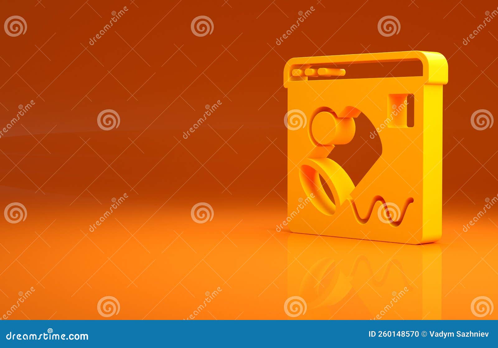 Yellow Data Visualisation Icon Isolated on Orange Background ...