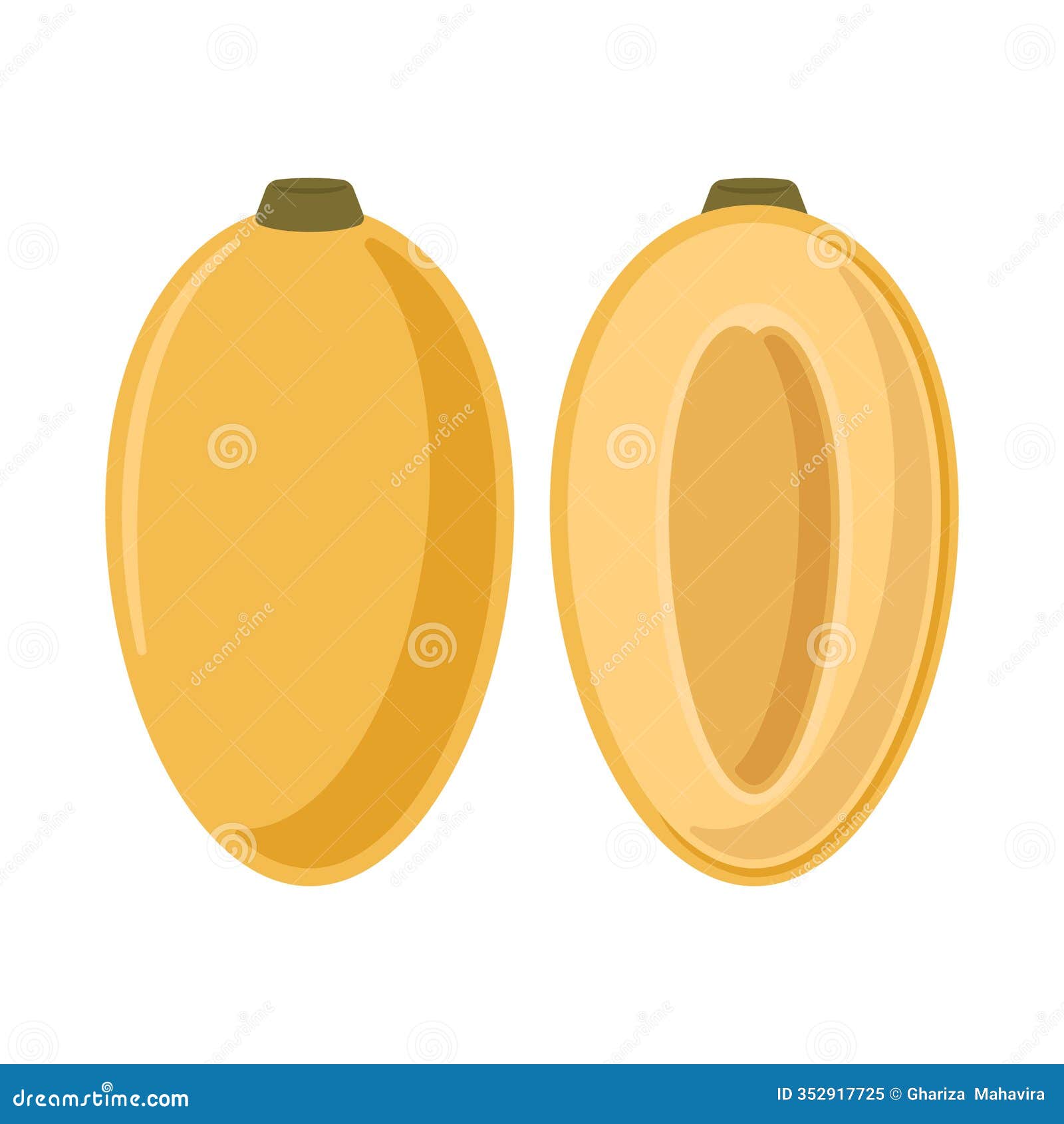 Yellow Dates Fruit Vector Illustration Stock Illustration ...