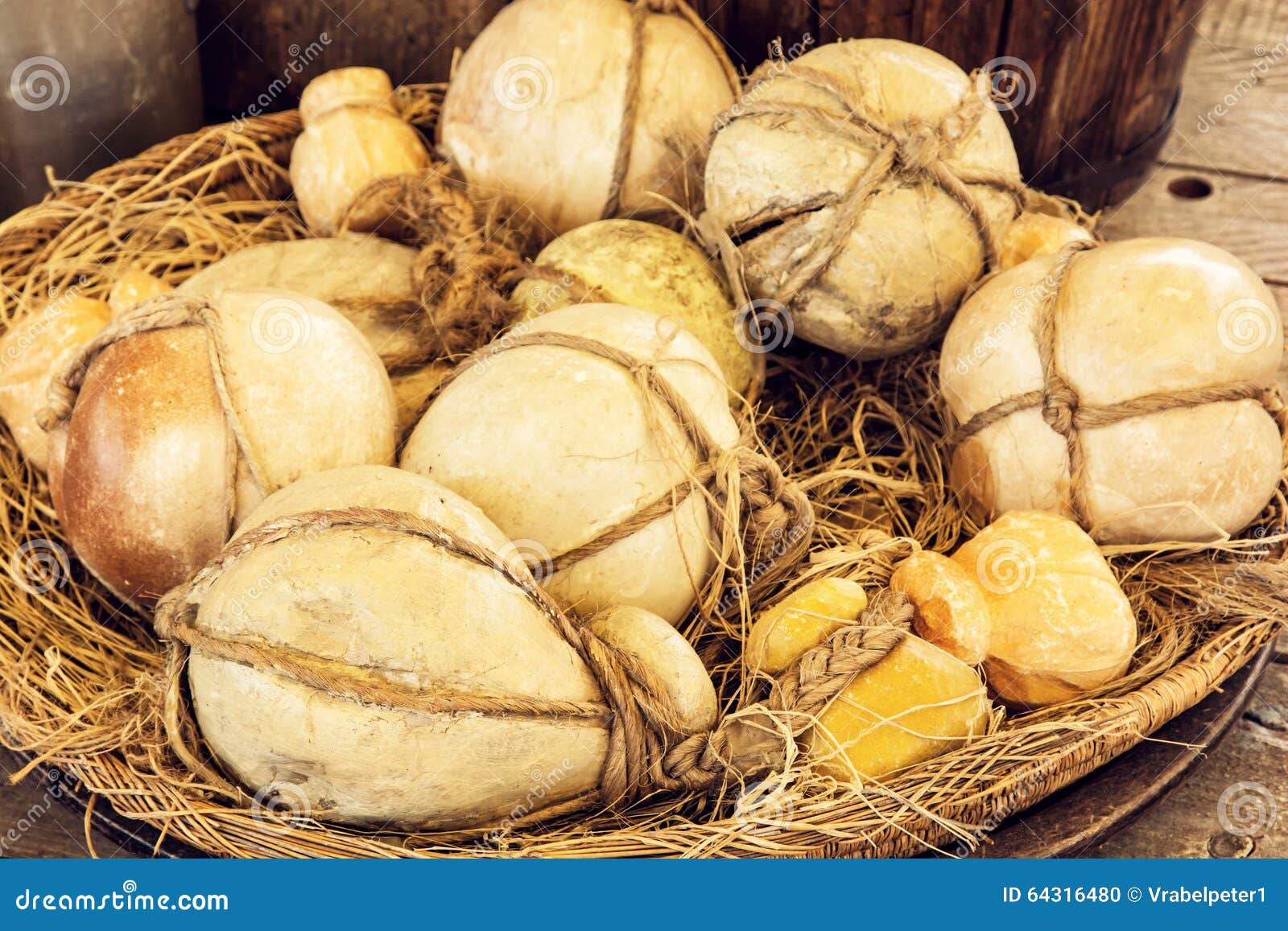 Yellow Decorative Pumpkins in the Wicker Basket Stock Photo - Image of ...
