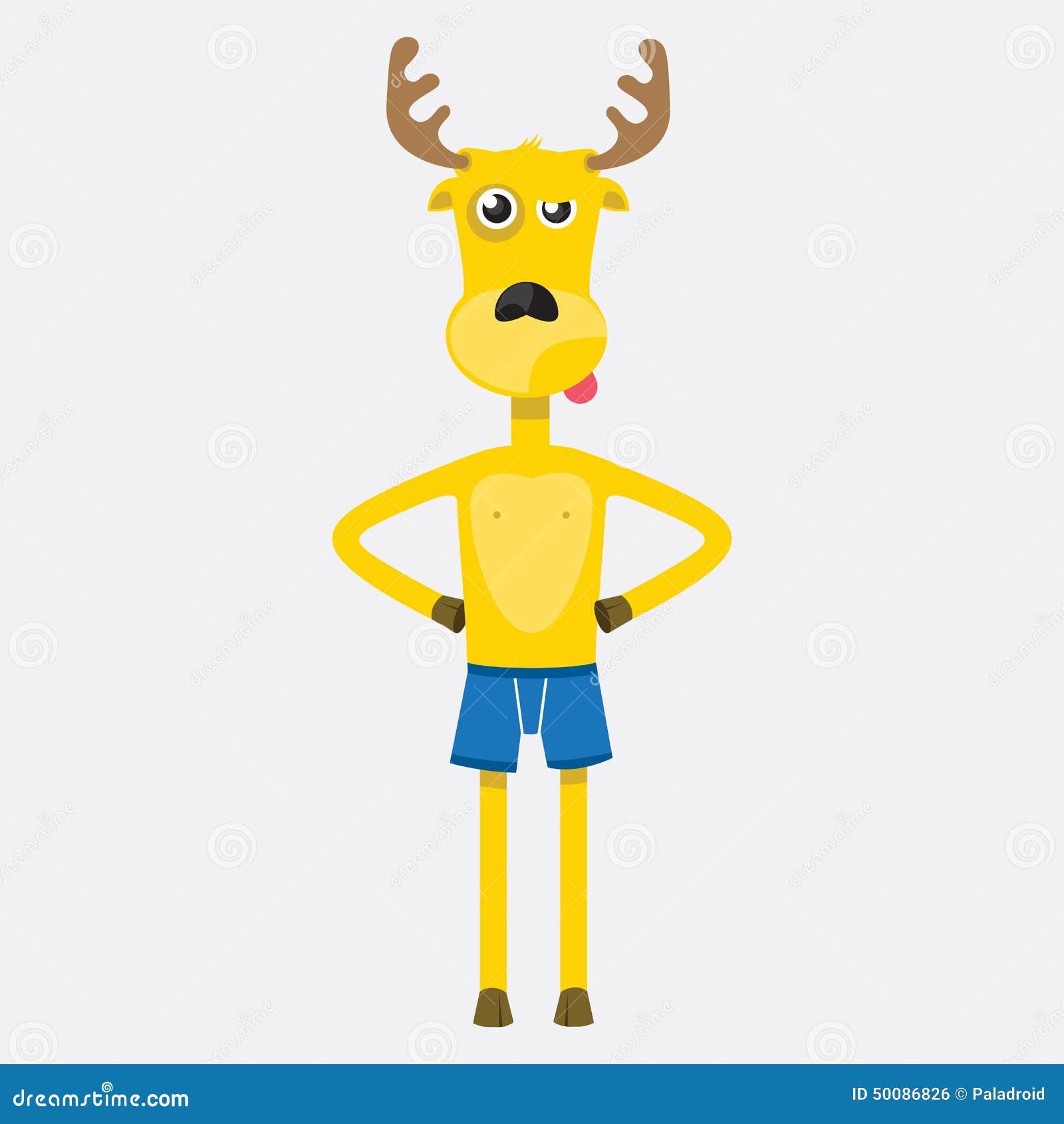 Yellow deer stock vector. Illustration of graphic, deer - 50086826