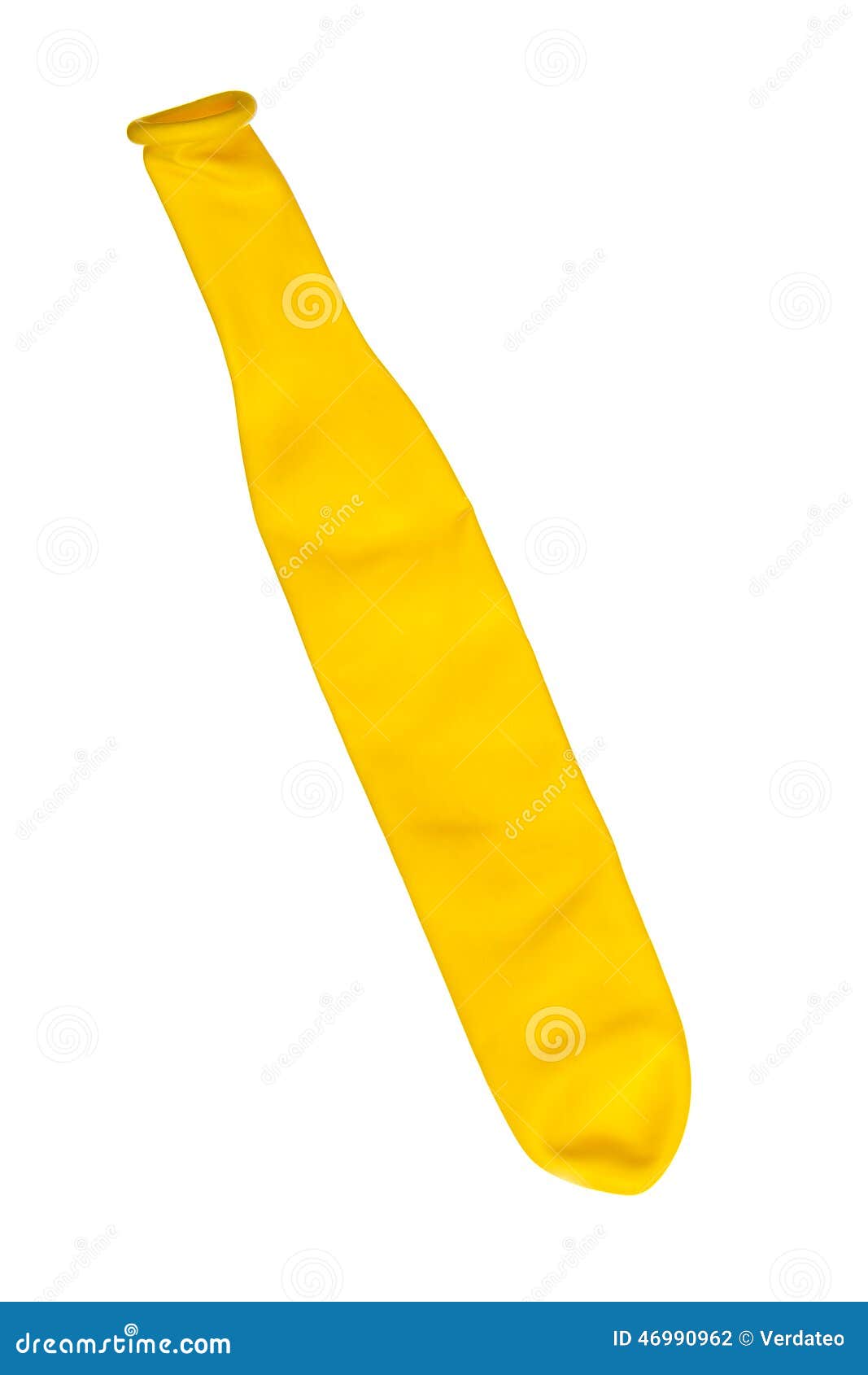 Yellow Deflated Balloon Over White Stock Photo - Image of party, empty ...