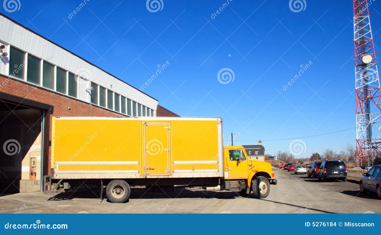 Yellow delivery truck stock photo. Image of moving, driver - 5276184