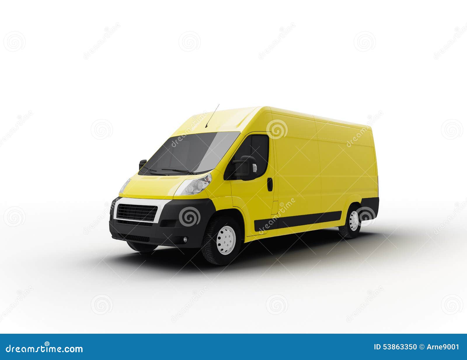 Yellow Delivery Truck Isolated on White Stock Illustration ...