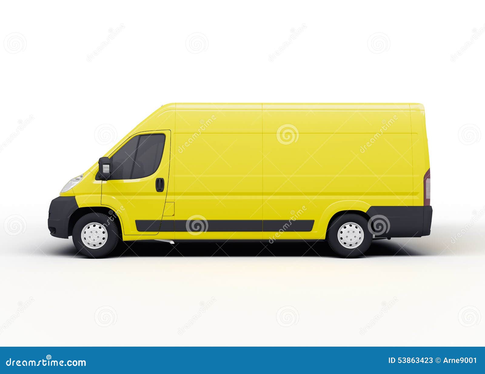 Yellow Delivery Van On Highway. Very Fast Driving. Transport And ...