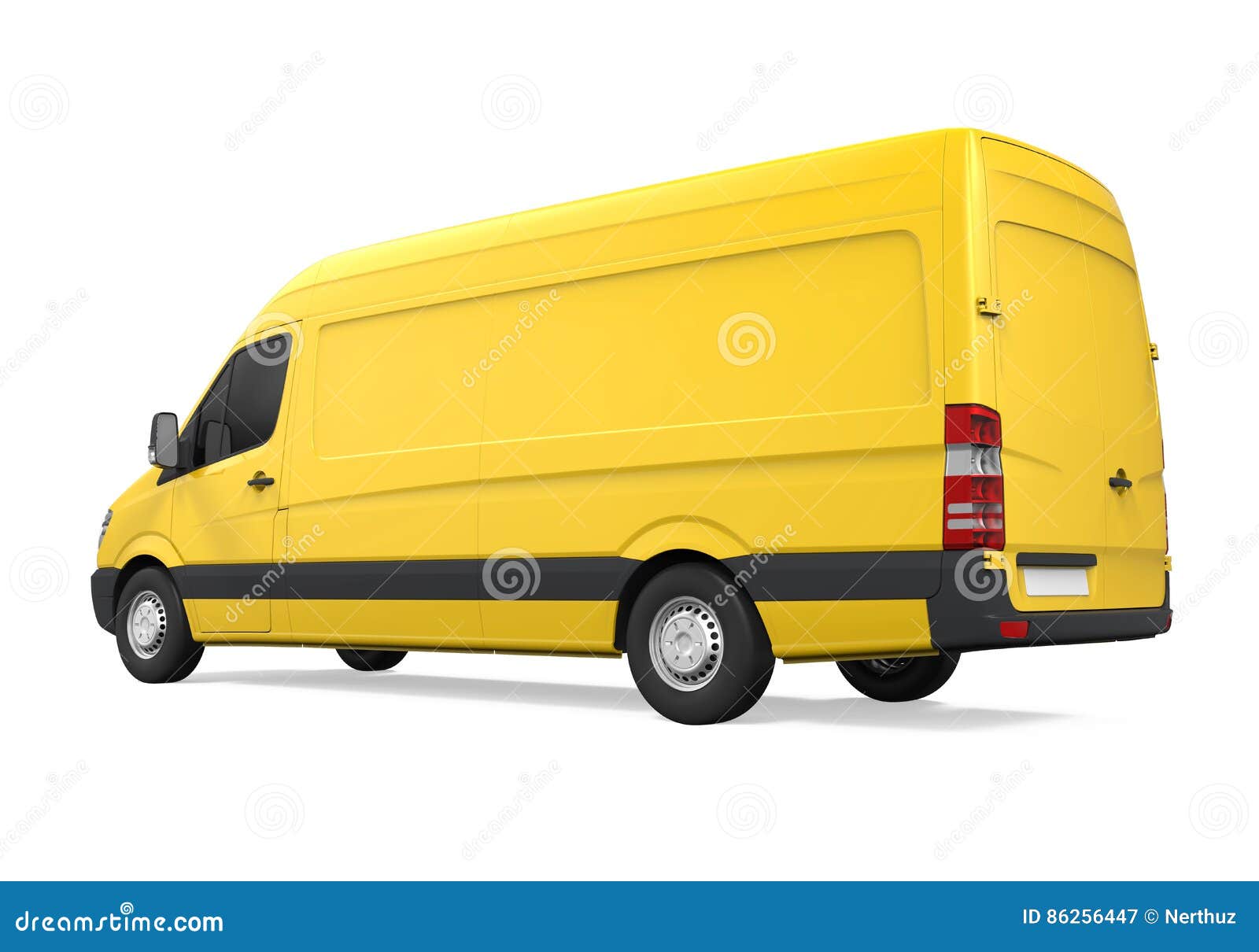 Yellow Delivery Van Isolated Stock Illustration - Illustration of ...