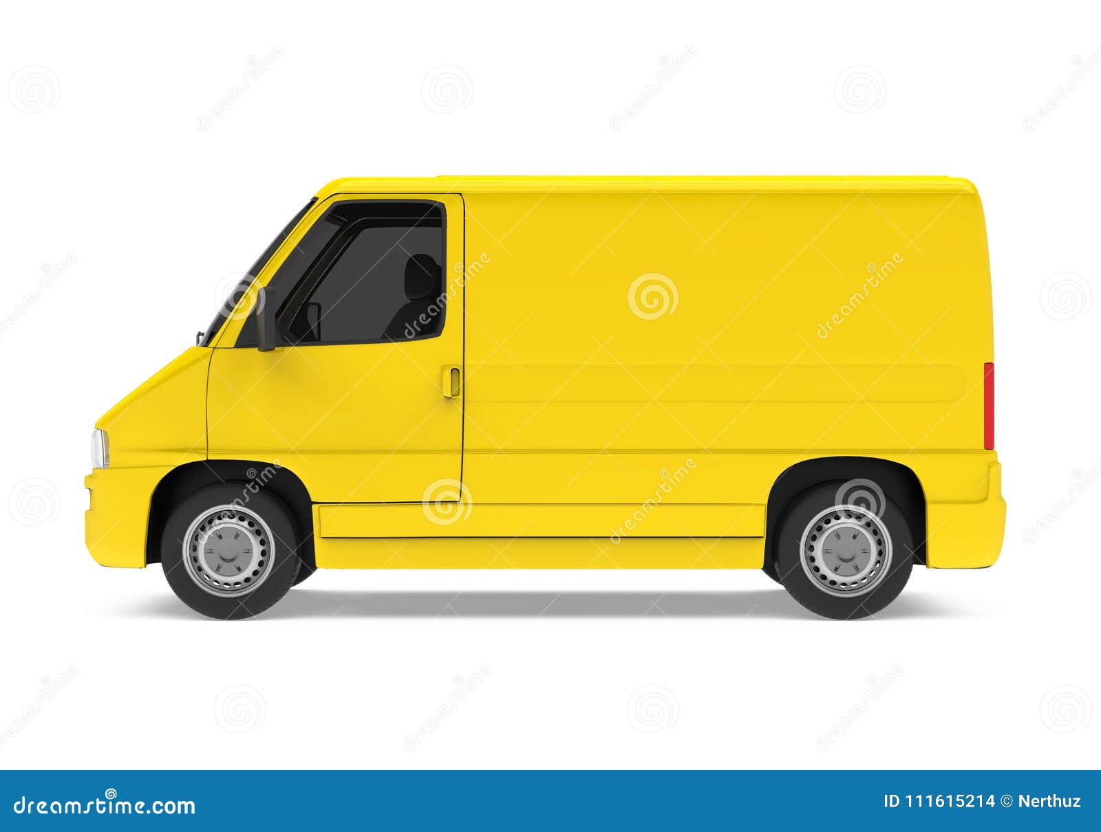 Yellow Delivery Van Isolated Stock Illustration - Illustration of ...