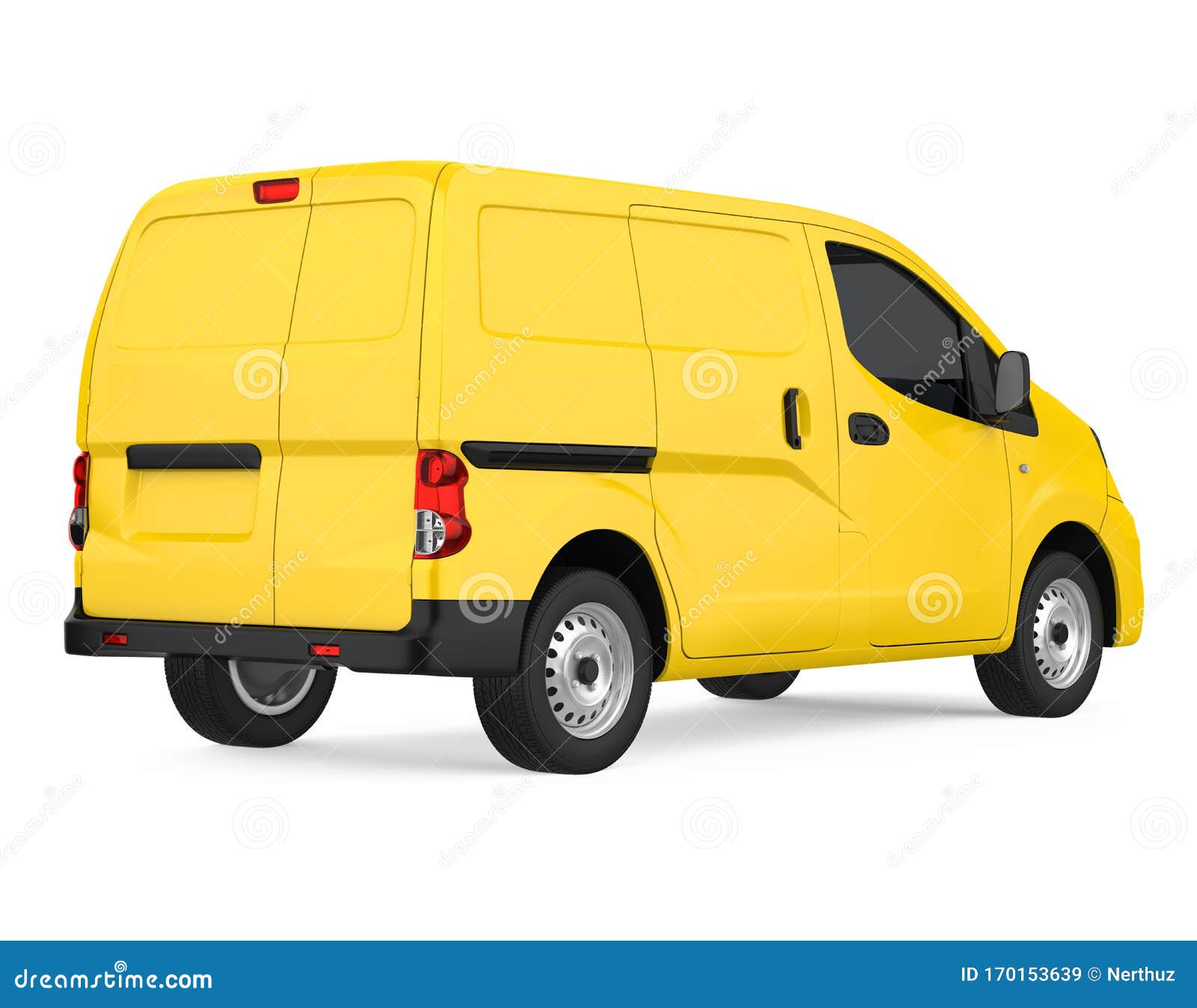 Yellow Delivery Van Isolated Stock Illustration - Illustration of auto ...