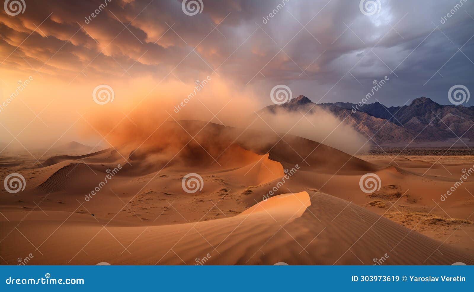 Yellow Desert and Dramatic Dusty Sky Stock Image - Image of meteorology ...