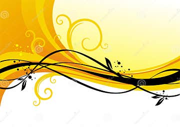 Yellow design with curls stock vector. Illustration of energy - 3123128