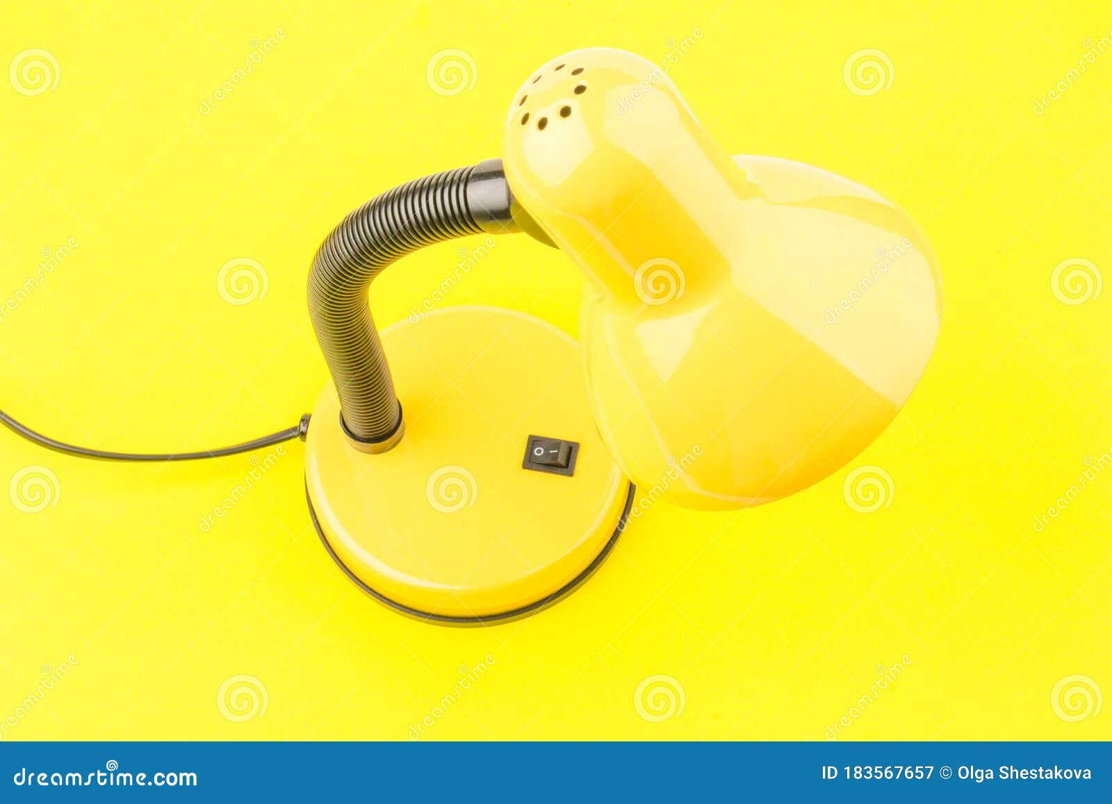 Yellow Desk Lamp Isolated on Yellow Background Stock Image - Image of ...