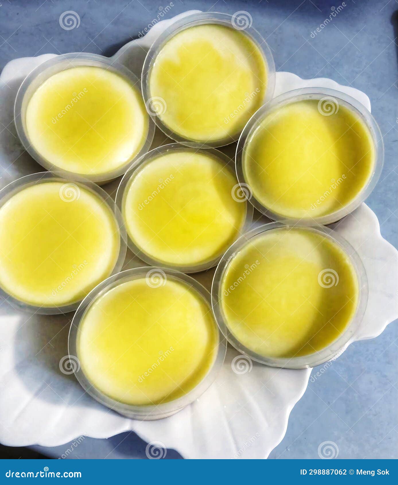 Yellow Dessert in a Small Plastic Cup. Pumpkin Dessert Stock Photo ...