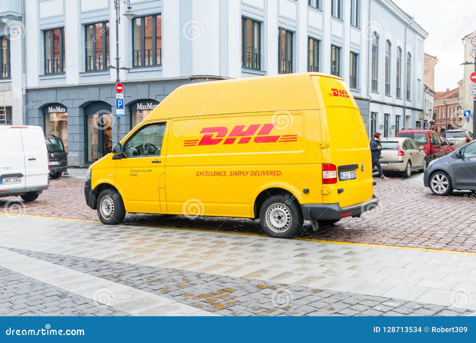 DHL Delivery Car During Service Editorial Image | CartoonDealer.com ...