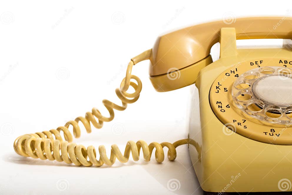 Yellow dial phone stock photo. Image of retro, earpiece - 22666902